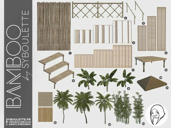Bamboo – Part 2 (Construction) By Syboubou Sims 4 CC Download