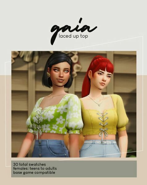 Gaia Laced Up Top At Viiavi Sims 4 CC Download