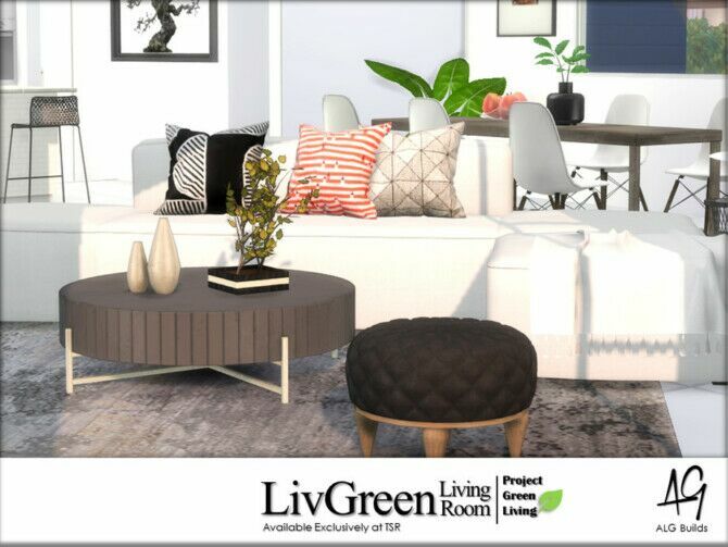 Livgreen Living Room By Algbuilds Sims 4 CC Download