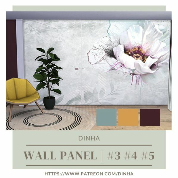 Wall Panel # 3, 4 & 5 With Matching Walls At Dinha Gamer Sims 4 CC Download