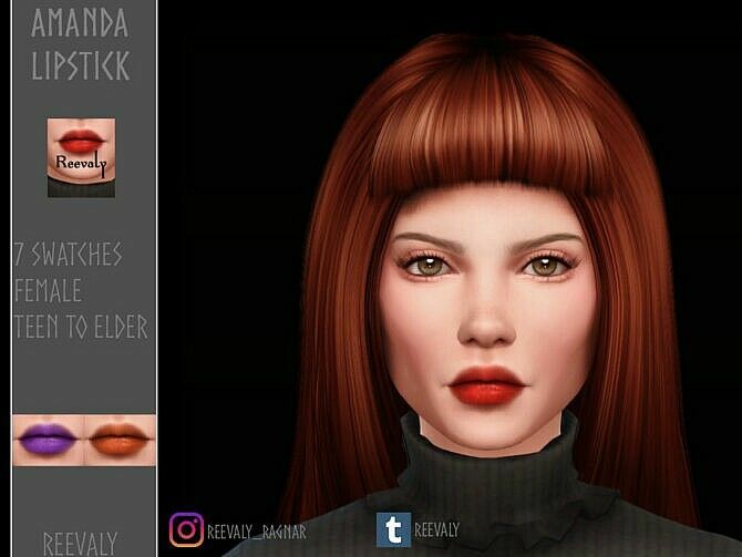 Amanda Lipstick By Reevaly Sims 4 CC Download