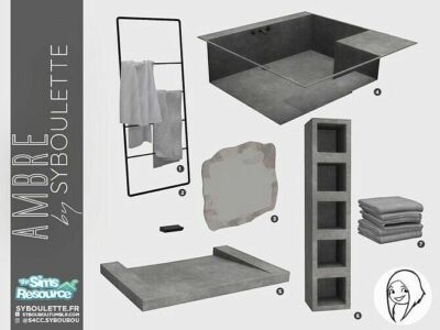 Ambre Bathroom SET By Syboubou Sims 4 CC Download