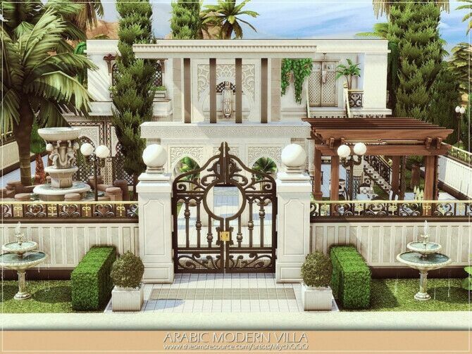 Arabic Modern Villa By Mychqqq Sims 4 CC Download