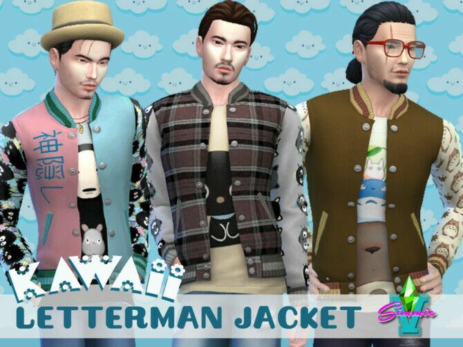 Kawaii Letterman Jacket By Simmiev Sims 4 CC Download
