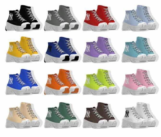 M Chunky High BIG Ball Converse At Bedisfull – Iridescent Sims 4 CC ...