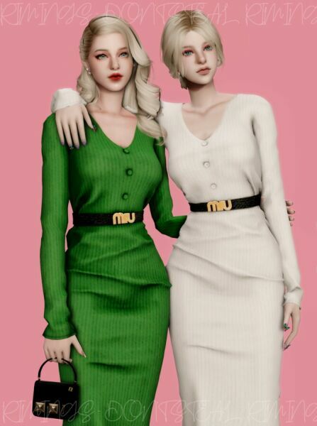 Ribbed Long Cardigan Slim Dress At Rimings Sims 4 CC Download