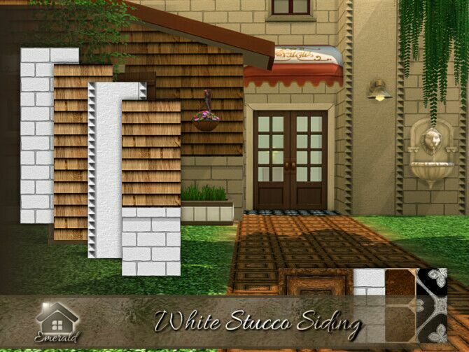 White Stucco Siding By Emerald Sims 4 CC Download