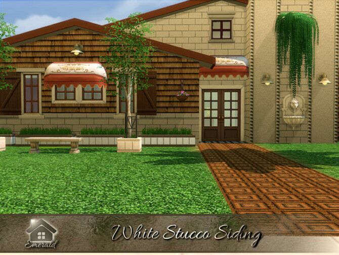 White Stucco Siding By Emerald Sims 4 CC Download