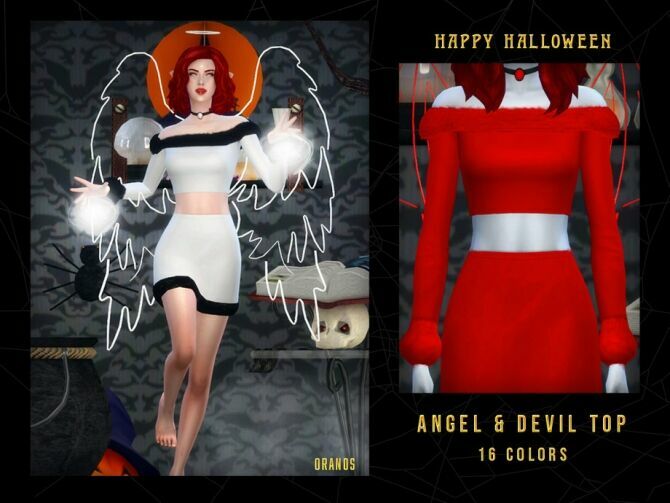 Angel & Devil TOP By Oranostr Sims 4 CC Download