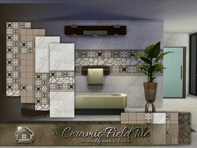 Ceramic Field Tile In Muddy Waters Brown By Emerald Sims 4 CC Download