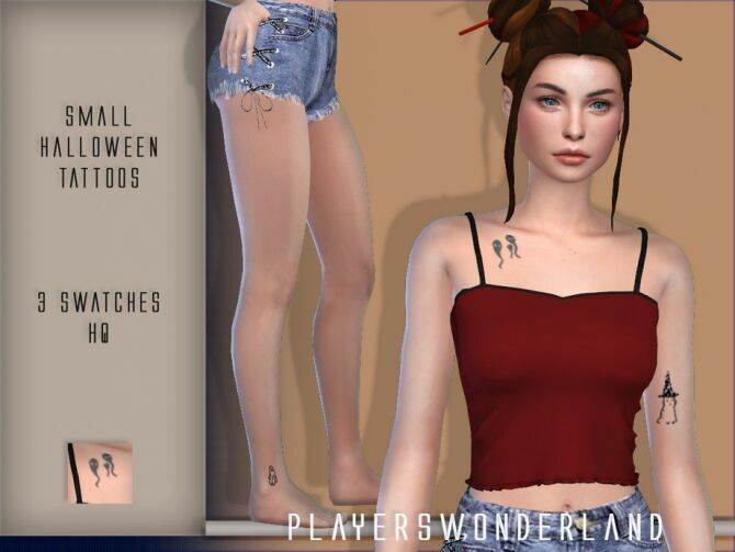 Small Halloween Tattoos By Playerswonderland Sims 4 CC Download