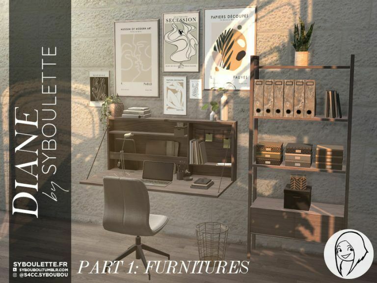 Diane SET – Part 1: Furnitures By Syboubou Sims 4 CC Download