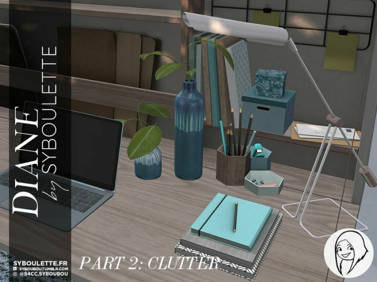 Diane SET – Part 2: Clutter By Syboubou Sims 4 CC Download
