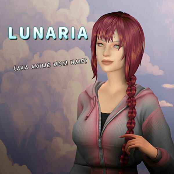Lunaria Hair – AKA Dead Anime MOM Braid By DRO Sims 4 CC Download
