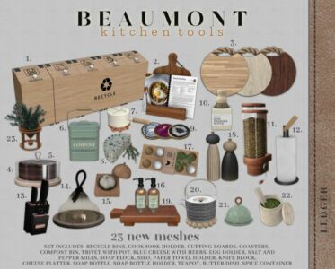 Beaumont Kitchen Tools Sims 4 CC Download