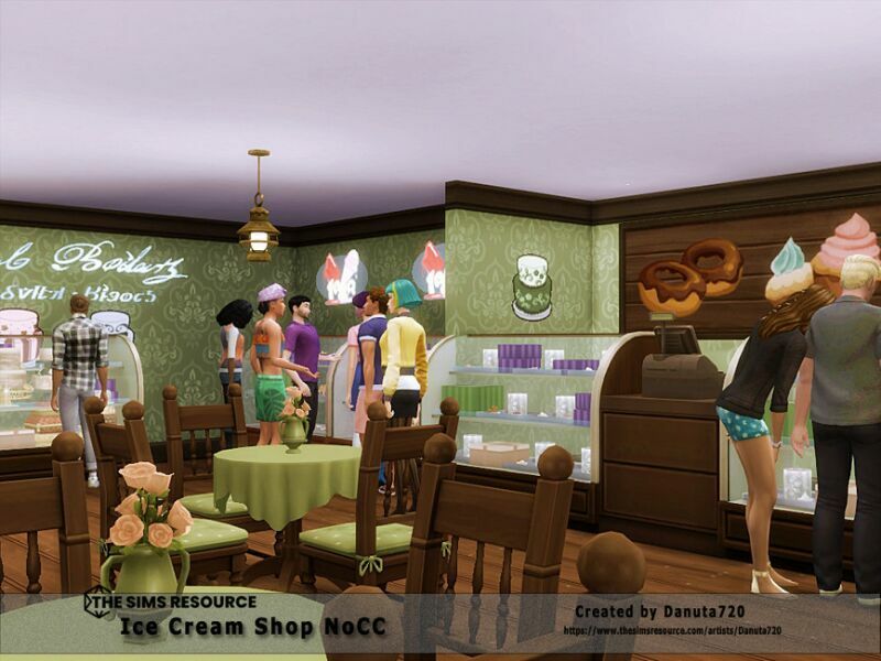 ICE Cream Shop By Danuta720 Sims 4 CC Download