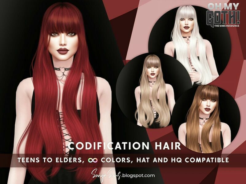 OH MY Goth – Codification Hair By Sonyasimscc Sims 4 CC Download