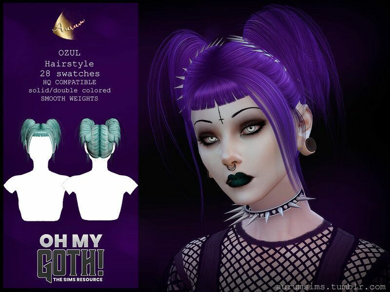 OH MY Goth – Ozul Hairstyle Sims 4 CC Download