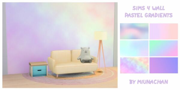 Pastel Gradients Wall ♥ By Miunachan Sims 4 CC Download