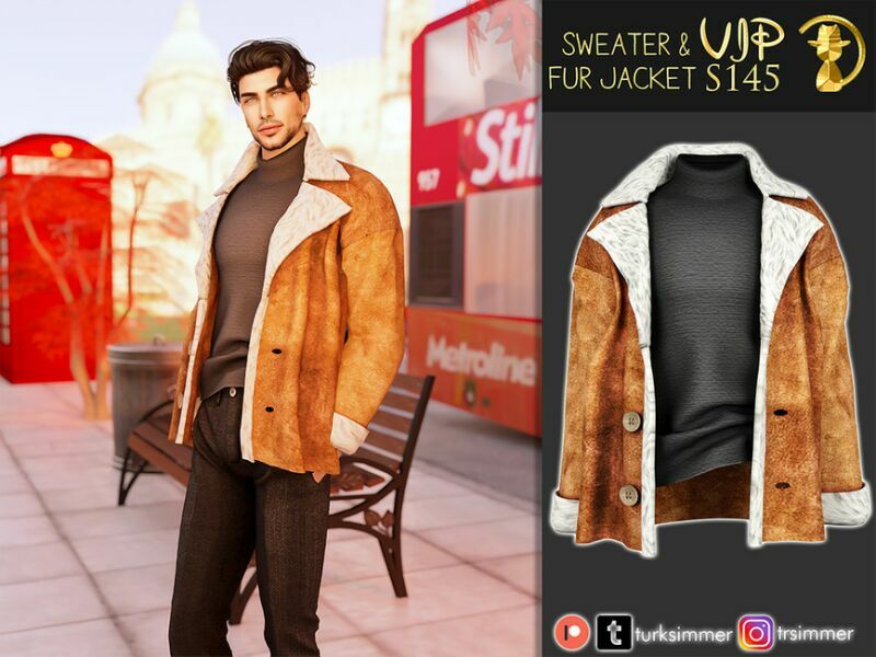 [Patreon] (Early Access) Sweater & FUR Jacket S145 By Turksimmer Sims 4 ...