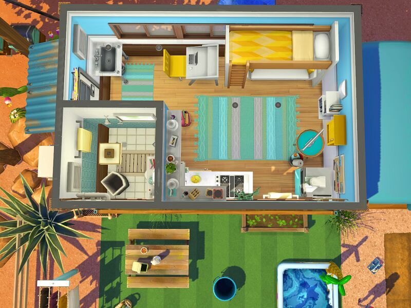 Pickup Truck Tiny Home – NO CC By Flubs79 Sims 4 CC Download