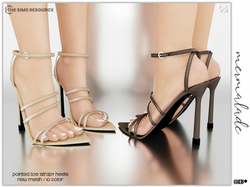 Pointed TOE Strappy Heels S48 By Mermaladesimtr Sims 4 CC Download