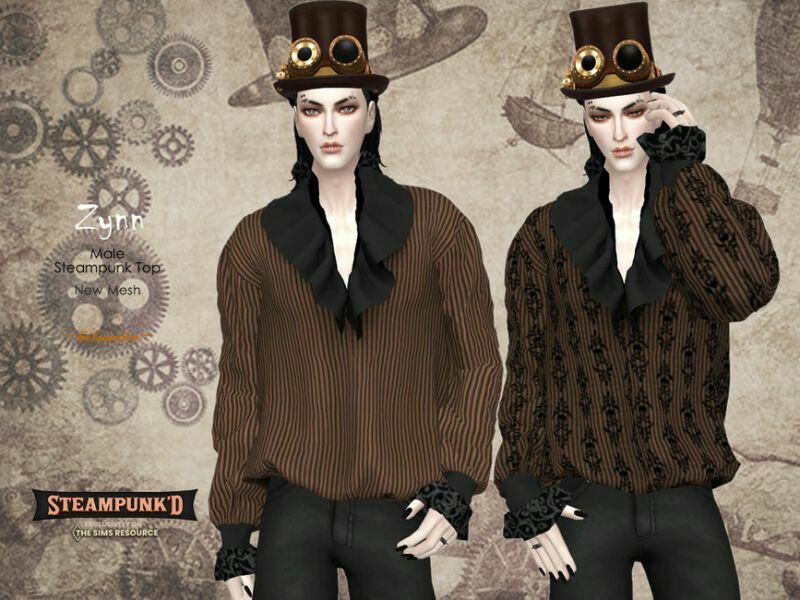 Steampunked – Zynn – Male TOP By Helsoseira Sims 4 CC Download