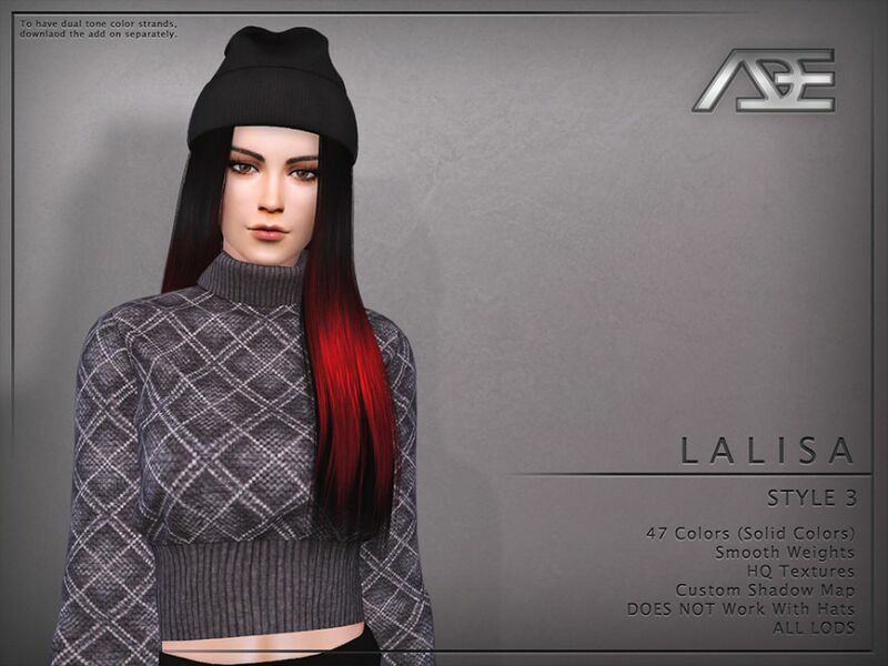 ADE – Lalisa Style 3 (Hairstyle) Sims 4 CC Download