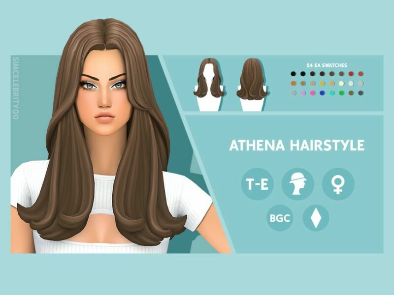 Athena Hairstyle By Simcelebrity00 Sims 4 CC Download