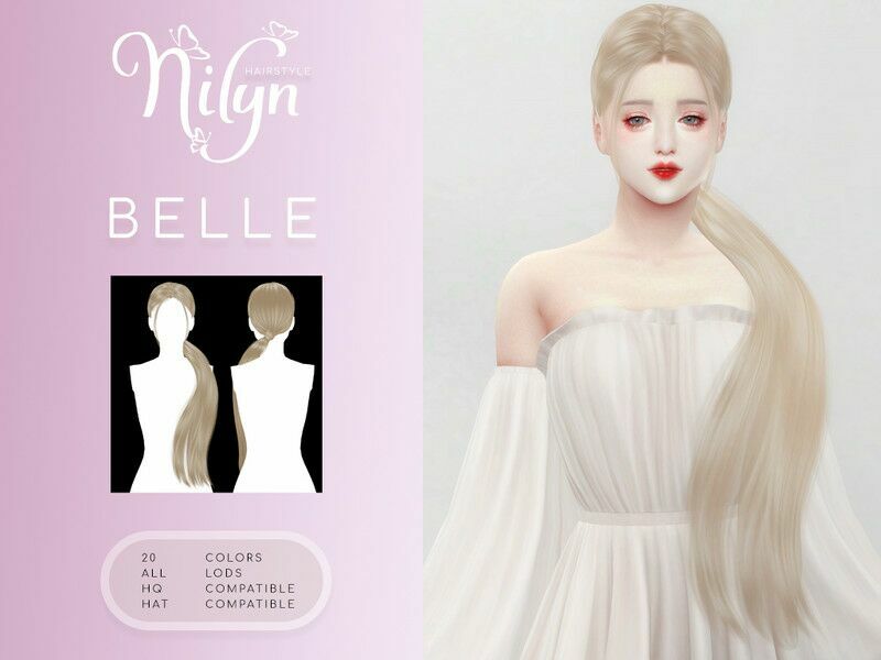 Belle Hair – NEW Mesh In / Female Sims 4 CC Download