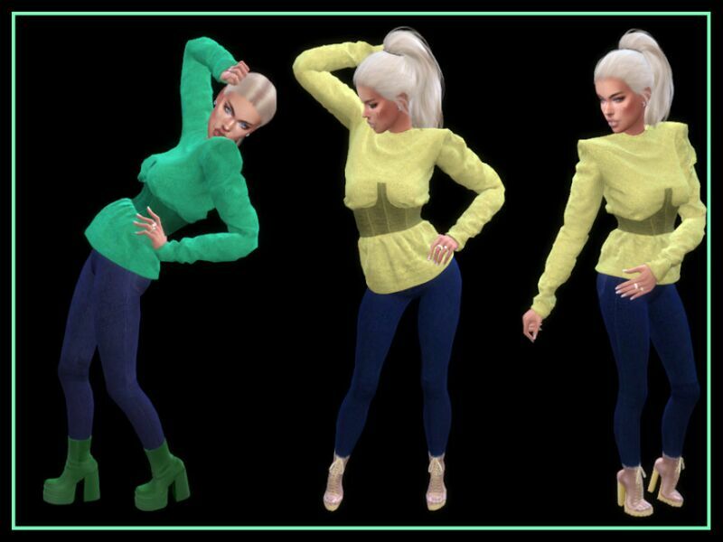 Blouse With Corset Detail By Nadiafabulousflow Sims 4 CC Download