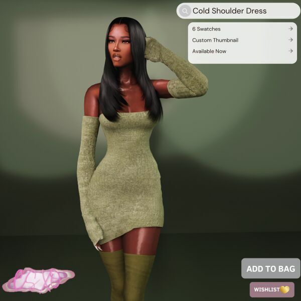 Cold Shoulder Dress Sims 4 CC Download