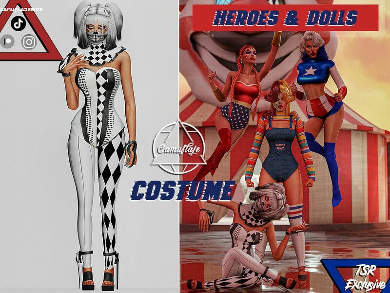 Heroes And Dolls Collection – Costume II By Camuflaje Sims 4 CC Download