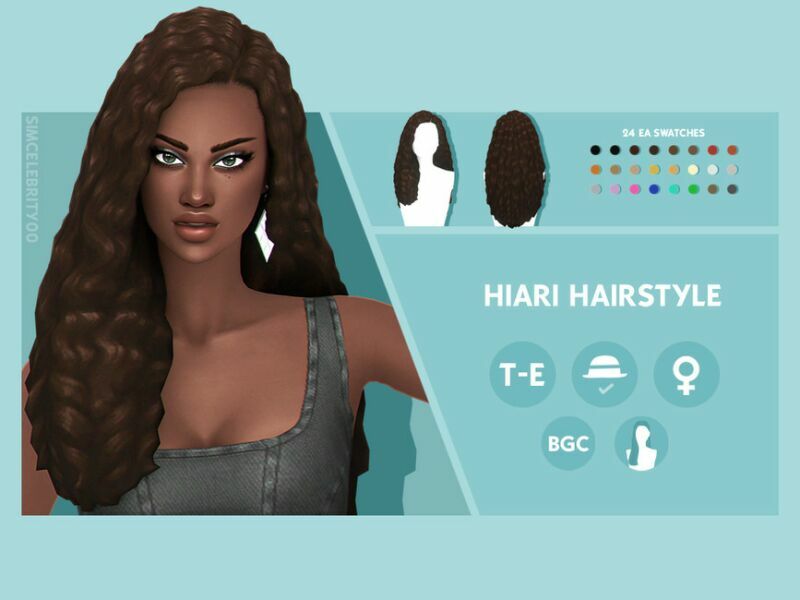 Hiari Hairstyle By Simcelebrity00 Sims 4 CC Download