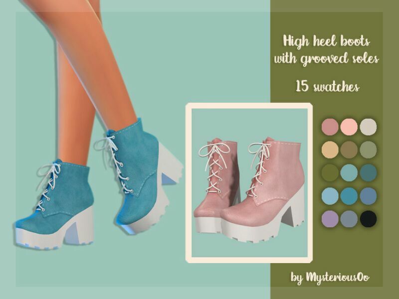 High Heel Boots With Grooved Soles By Mysteriousoo Sims 4 CC Download