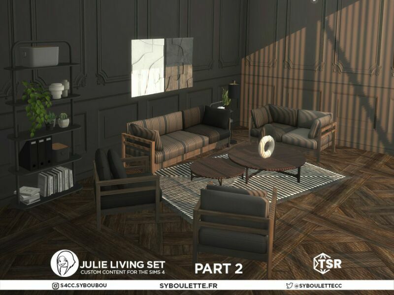 Julie Livingroom SET – Part 2 By Syboubou Sims 4 CC Download