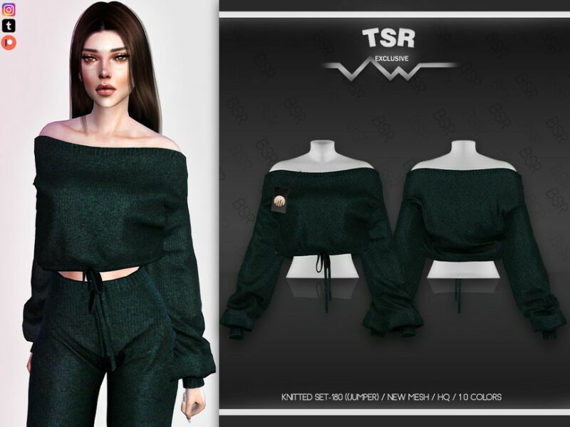 Knitted SET-180 (Jumper) BD613 By Busra-Tr Sims 4 CC Download