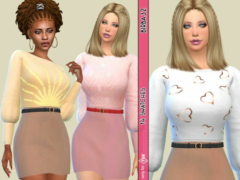 Laila Sweater By Birba32 Sims 4 CC Download