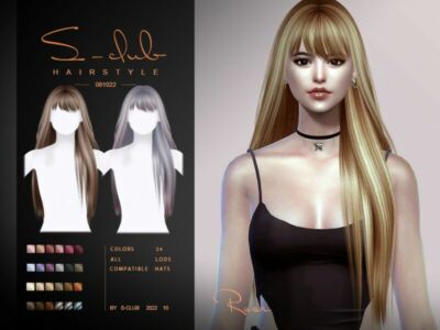 Long Straight Shine Hair With Bangs(Rose081022)By S-Club By S-Club Sims ...