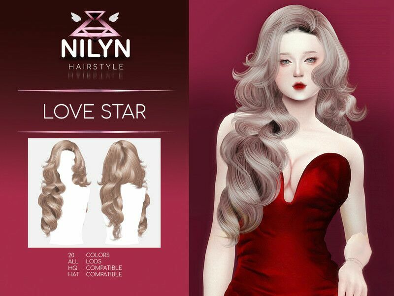 Love Star Hair – NEW Mesh By Nilyn Sims 4 CC Download