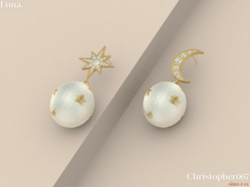Luna Earrings By Christopher067 Sims 4 CC Download