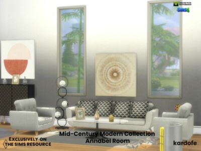 Mid-Century Modern Collection Annabel Room By Kardofe Sims 4 CC Download