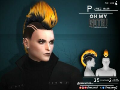 OH MY Goth Puriez Hair By Mazero5 Sims 4 CC Download