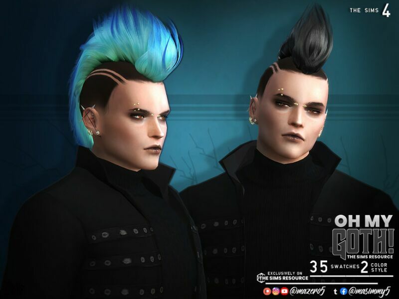OH MY Goth Puriez Hair By Mazero5 Sims 4 CC Download