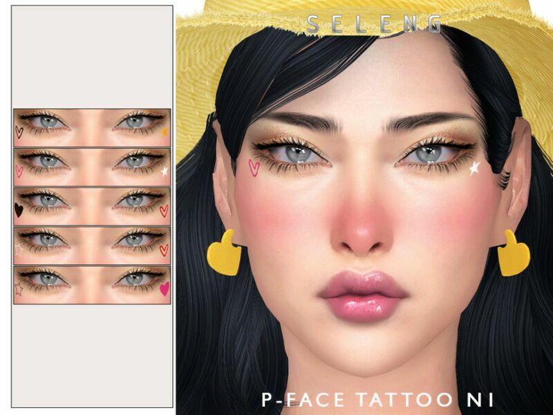 P – Face Tattoo (Right) [Patreon] By Seleng Sims 4 CC Download