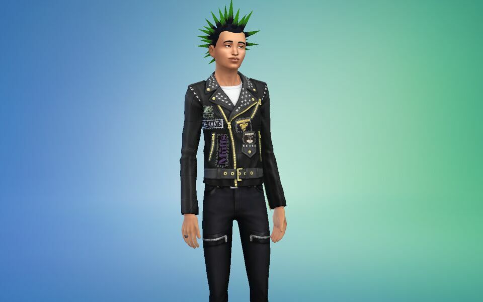 Patched Leather Jacket Punk Bands By Simseebee Sims 4 CC Download