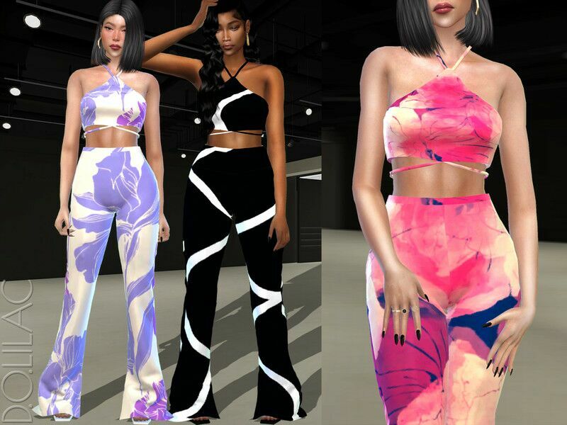 Patterned Crop TOP [SET] DO427 Sims 4 CC Download