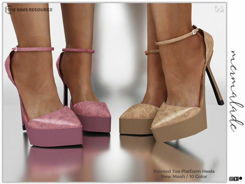 Pointed TOE Platform Heels S52 By Mermaladesimtr Sims 4 CC Download