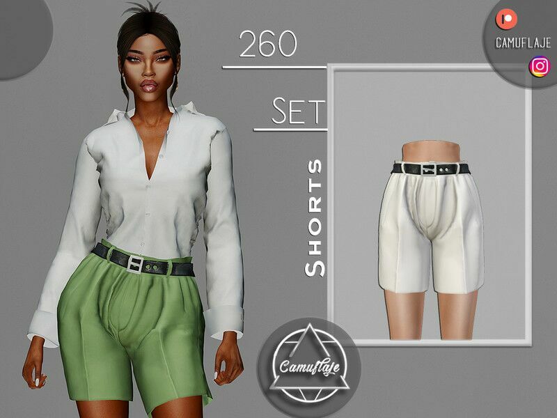 SET 260 – Shorts & Belt By Camuflaje Sims 4 CC Download