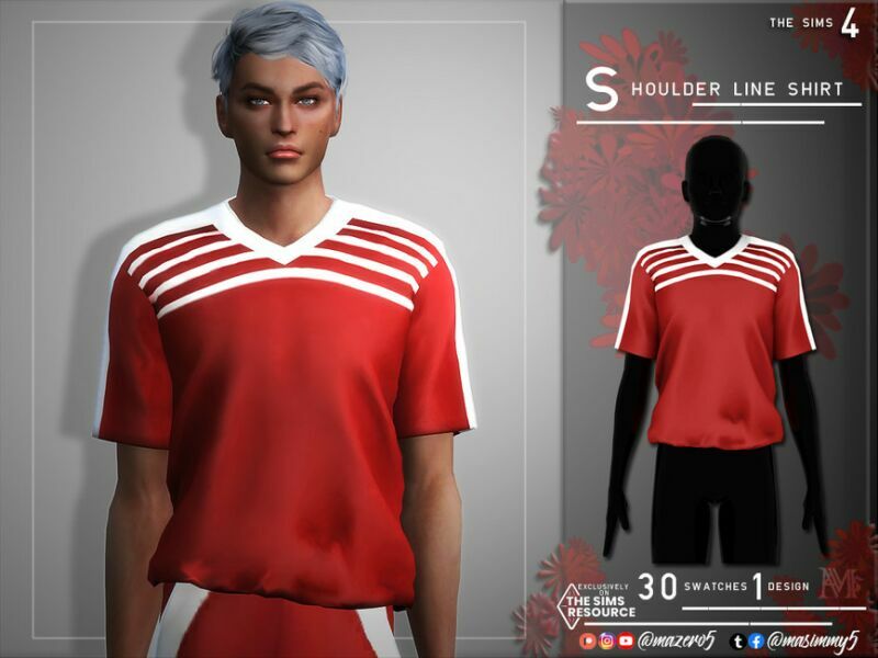Shoulder Line Shirt By Mazero5 Sims 4 CC Download